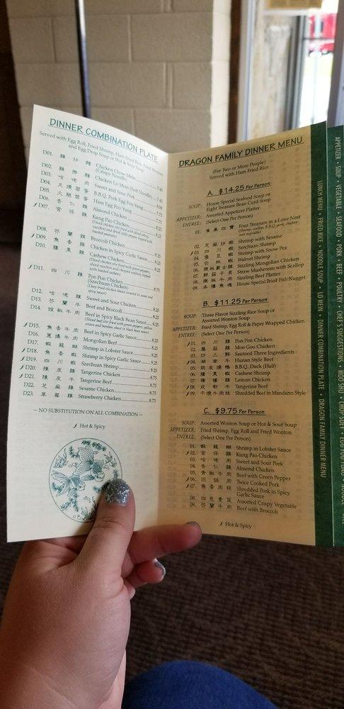 Menu at Dragon Restaurant, Ogden