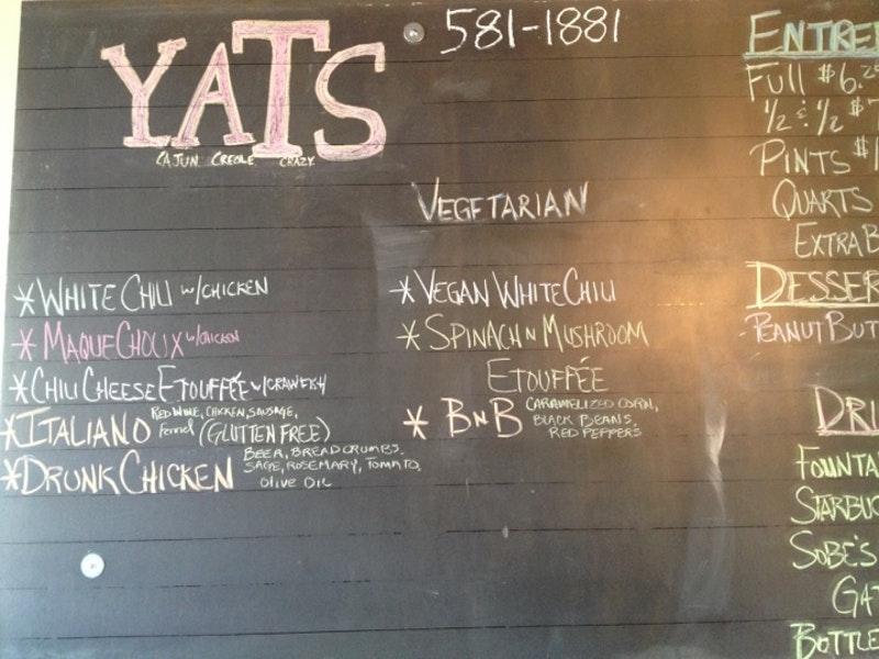 Menu at Yats restaurant, Carmel, Old Meridian St #130