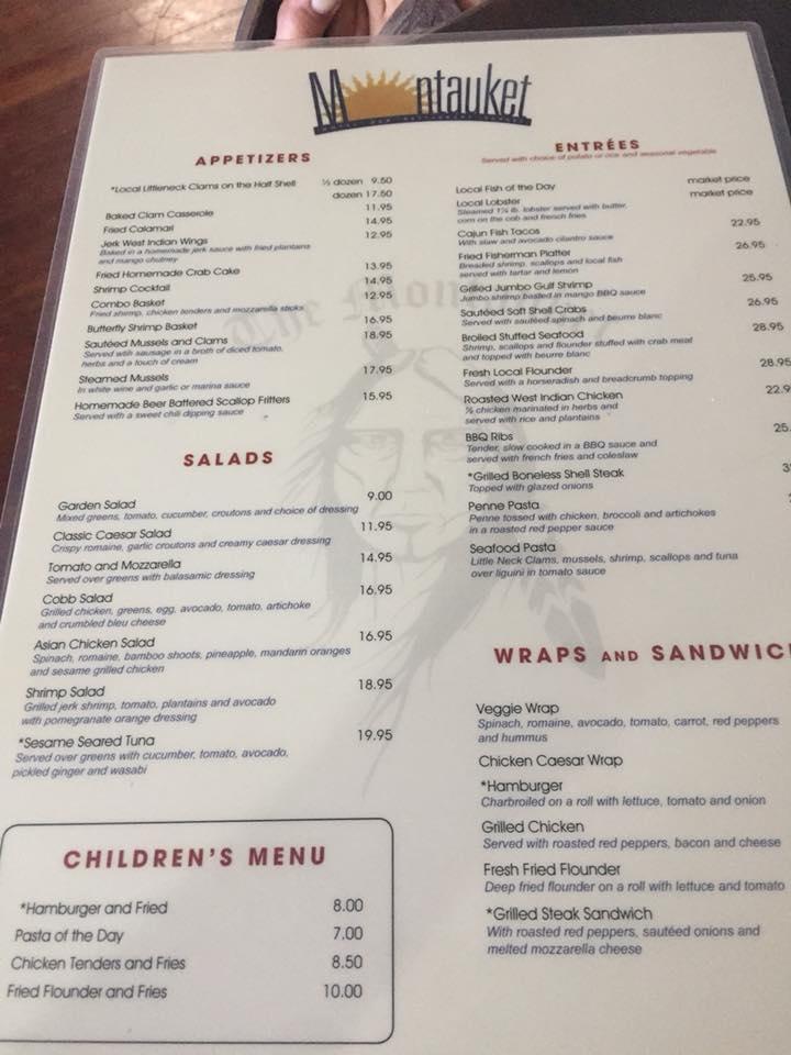 Menu at The Montauket pub & bar, Montauk