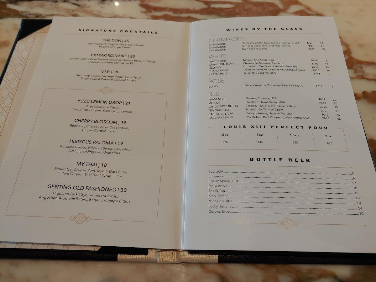 Carta del pub y bar Allē Lounge on 66, Las Vegas