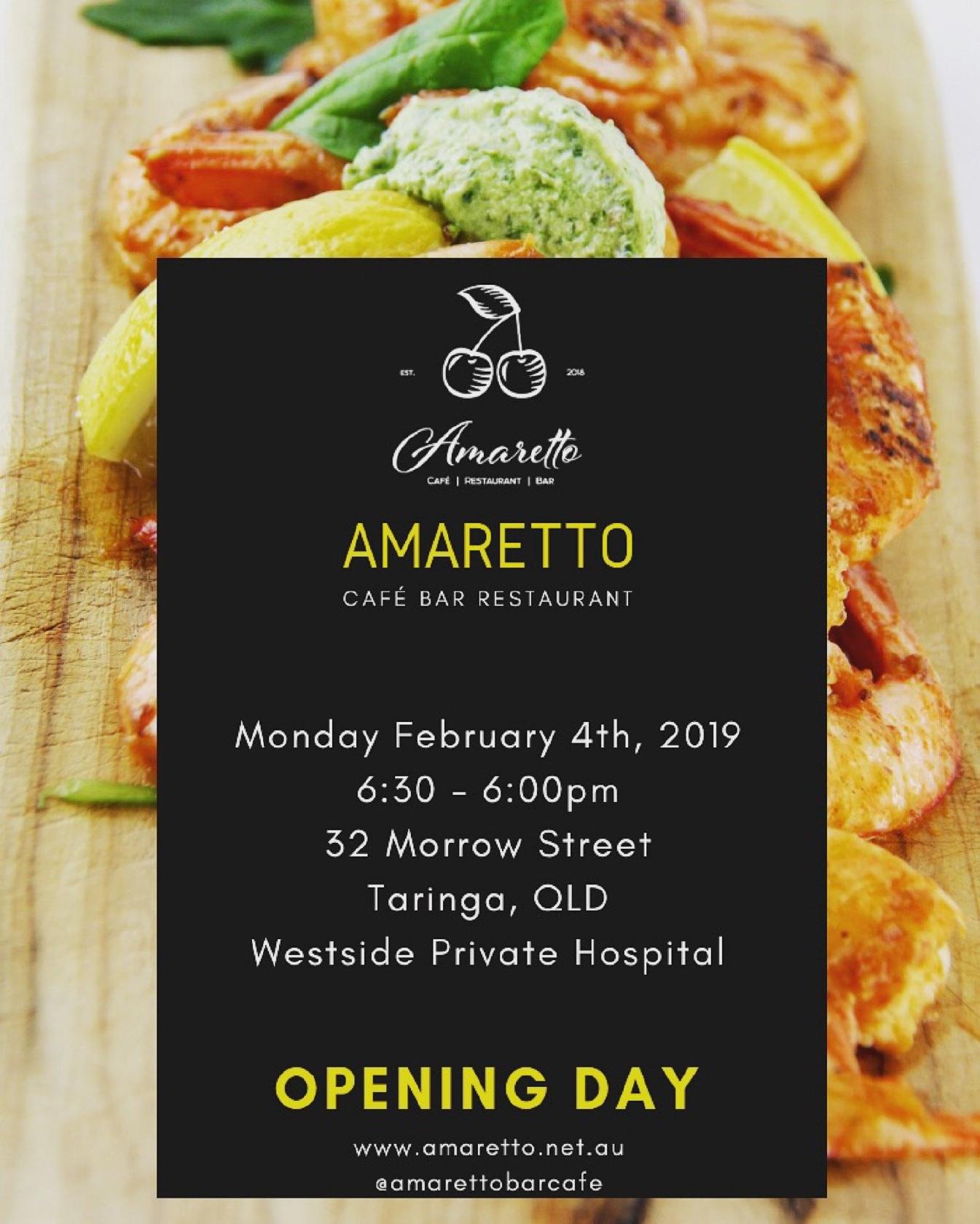 Menu at Amaretto Café Restaurant Bar, Taringa