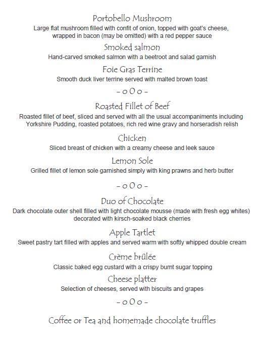Menu at Chapel House Restaurant with Rooms, Atherstone