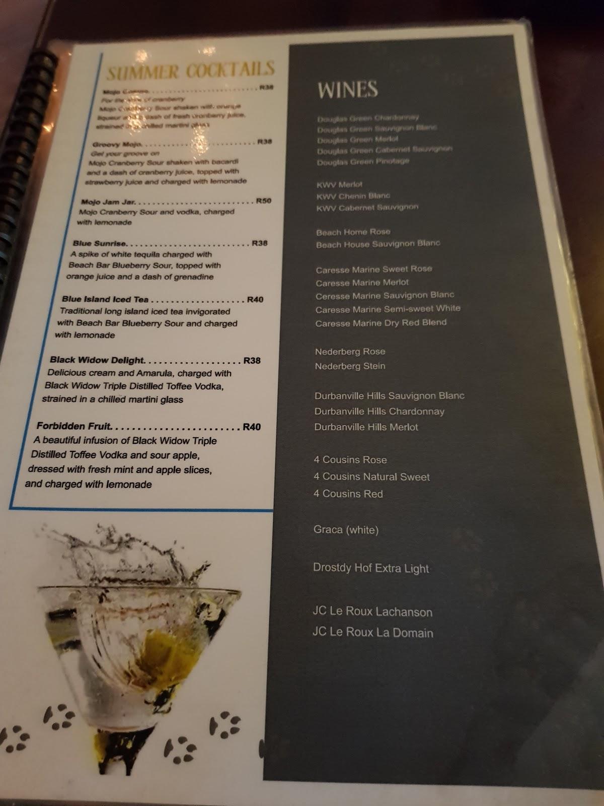 Menu at Dingo's Pub & Restaurant, Benoni