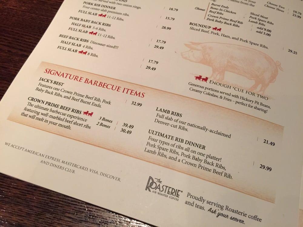 Menu at Jack Stack Barbecue - Overland Park, Overland Park