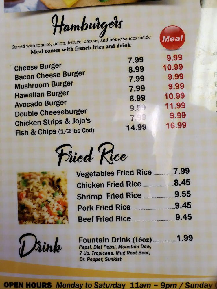 Menu at SpeedBowl restaurant, Hoquiam