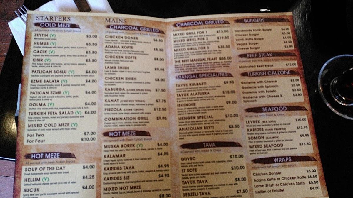 Menu at The Best Mangal Restaurant, Leicester