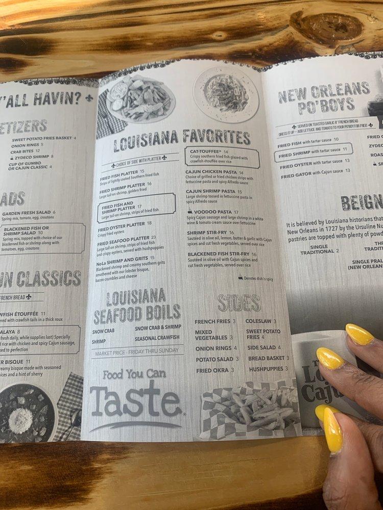 Menu at The Lost Cajun restaurant, League City