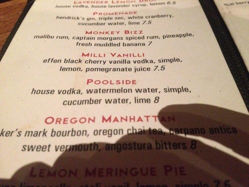 Menu at Vault 244 restaurant, Albany