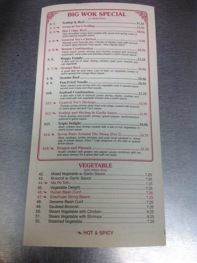Menu at Big Wok Fort Mill restaurant, Fort Mill