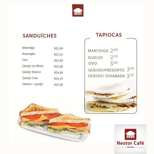 Menu at Cafeteria Nestor Café, Belém