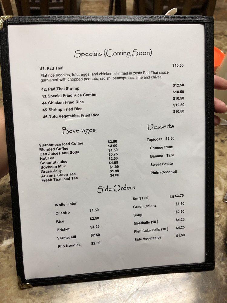 Menu at Niu Baguette restaurant, Honolulu