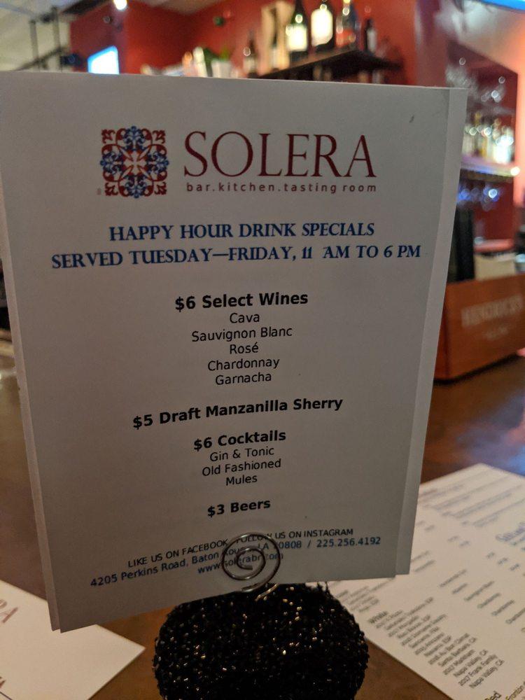 Menu at Solera - Spanish Tapas Restaurant and Bar, Baton Rouge