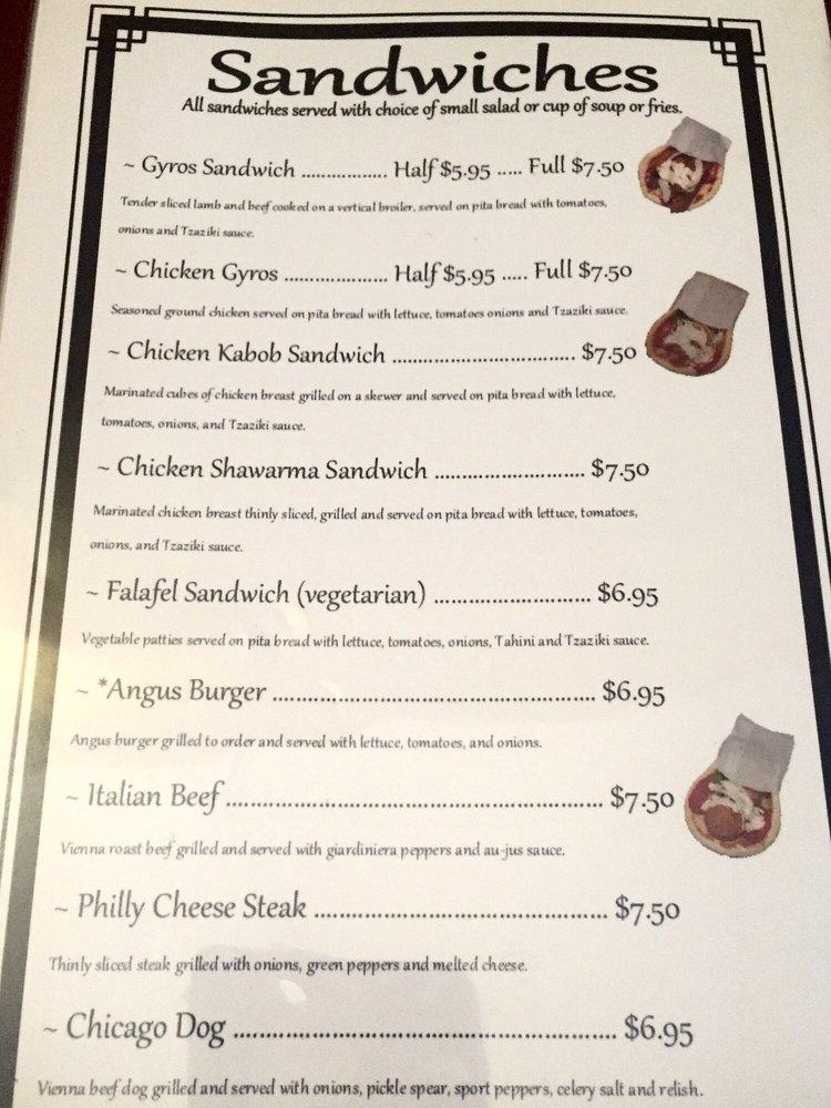 Menu at Sunset Bistro restaurant, Sun City, N 99th Ave