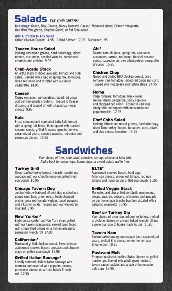 Menu at Tavern 95 pub & bar, Lake Havasu City