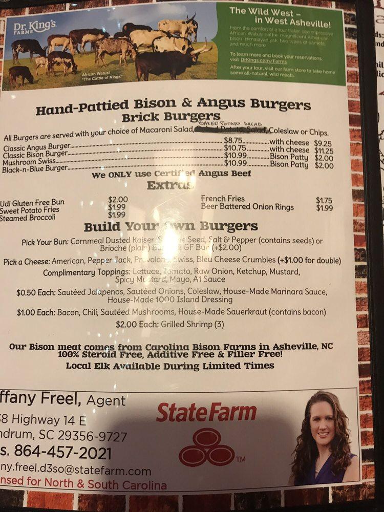 Menu at The Brick Pizzeria, Columbus