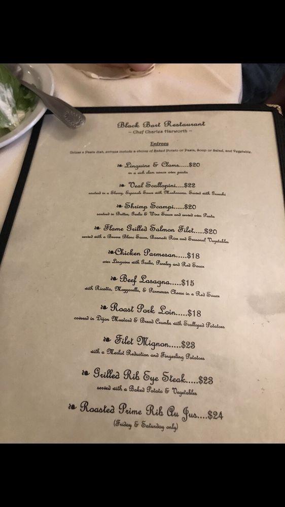 Menu at Black Bart Restaurant, San Andreas