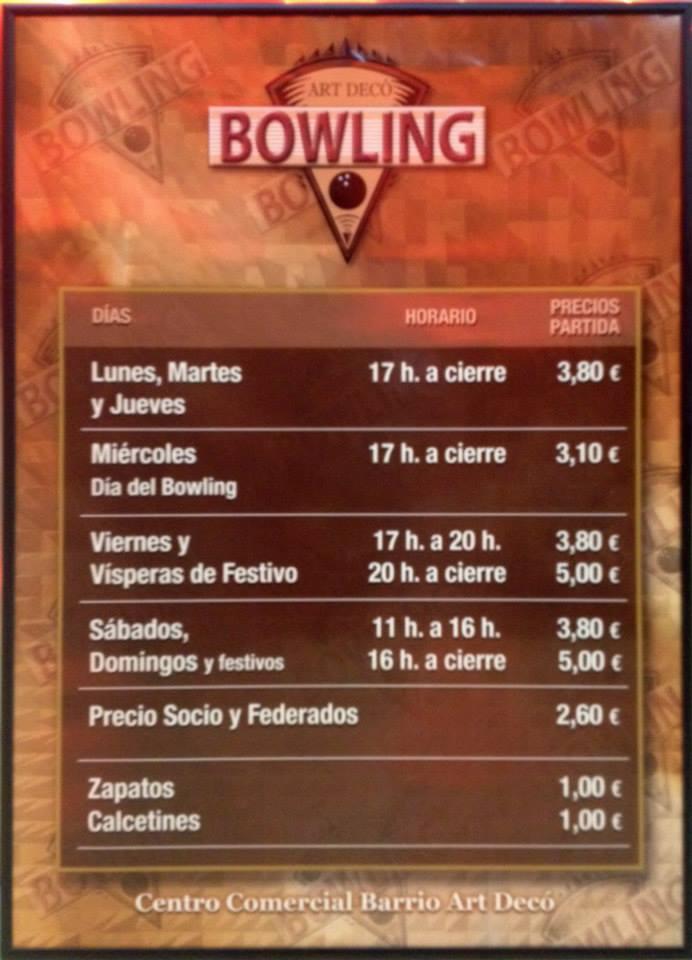 Menu at Bowling La Ermita pub & bar, Madrid