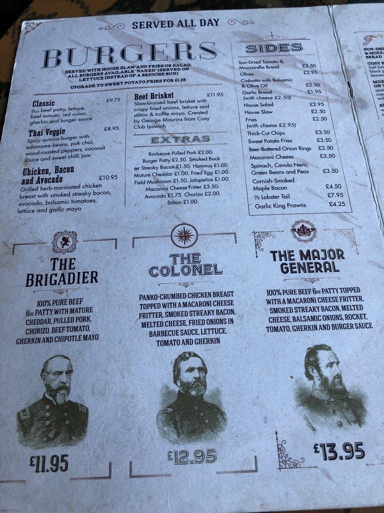 Menu at Cosy Club, Cardiff, St David's Dewi Sant