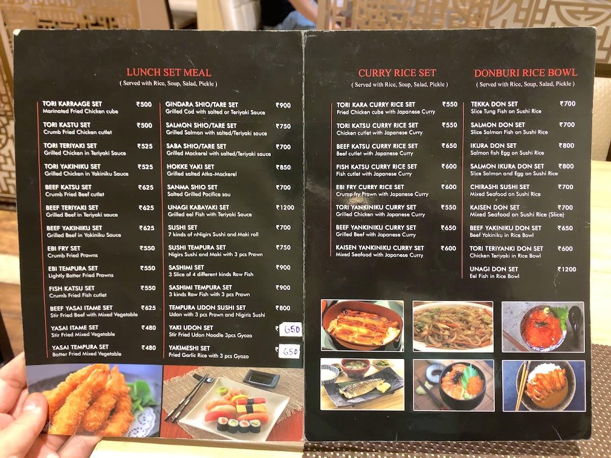 Menu at Hokkaido Japanese Restaurant, Chennai