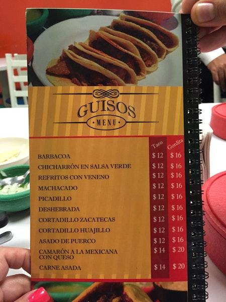 Menu at QUETA cazo restaurant, Monterrey