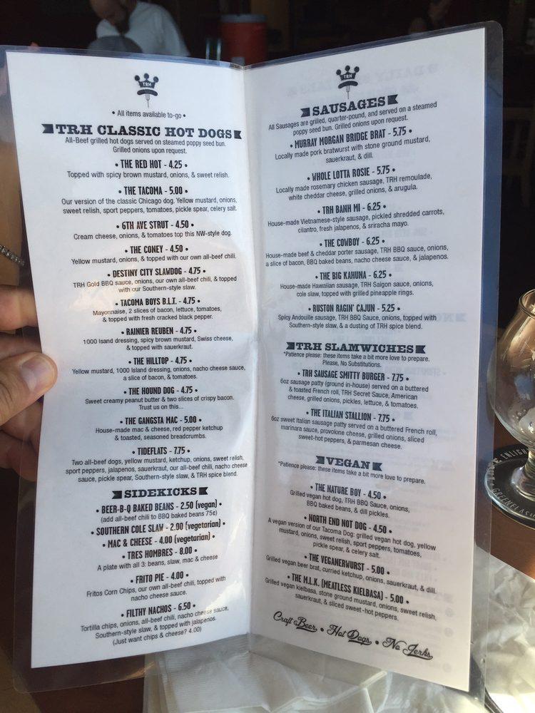Menu at The Red Hot pub & bar, Tacoma, 6th Ave