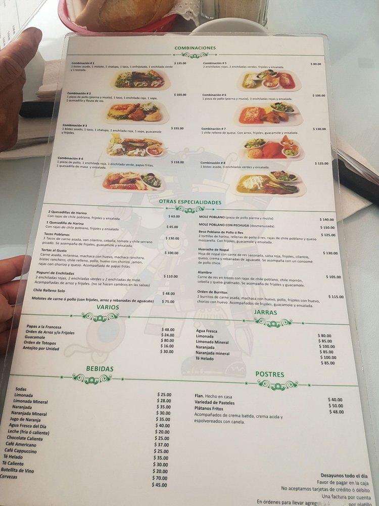 Menu at Super Antojitos restaurant, Tijuana, P.º de los Héroes No. 96