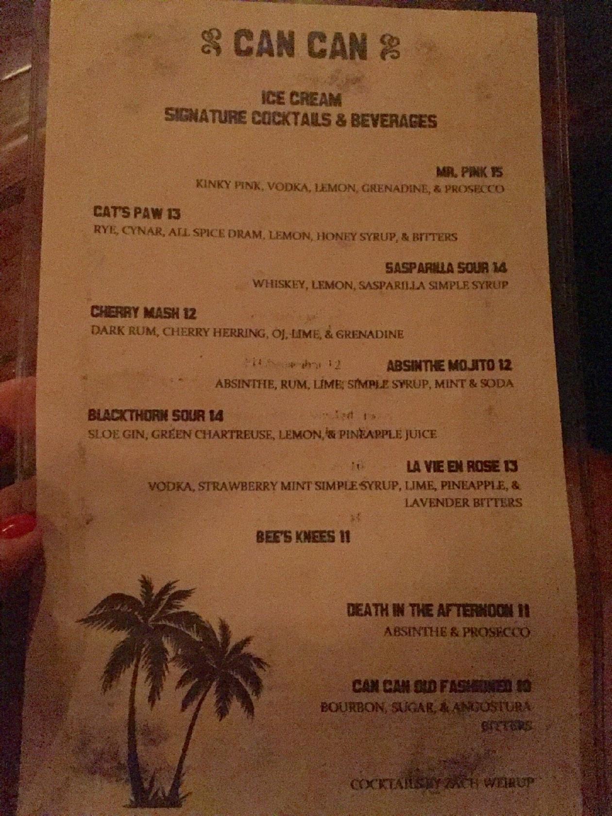 Menu at Can Can Culinary Cabaret, Seattle