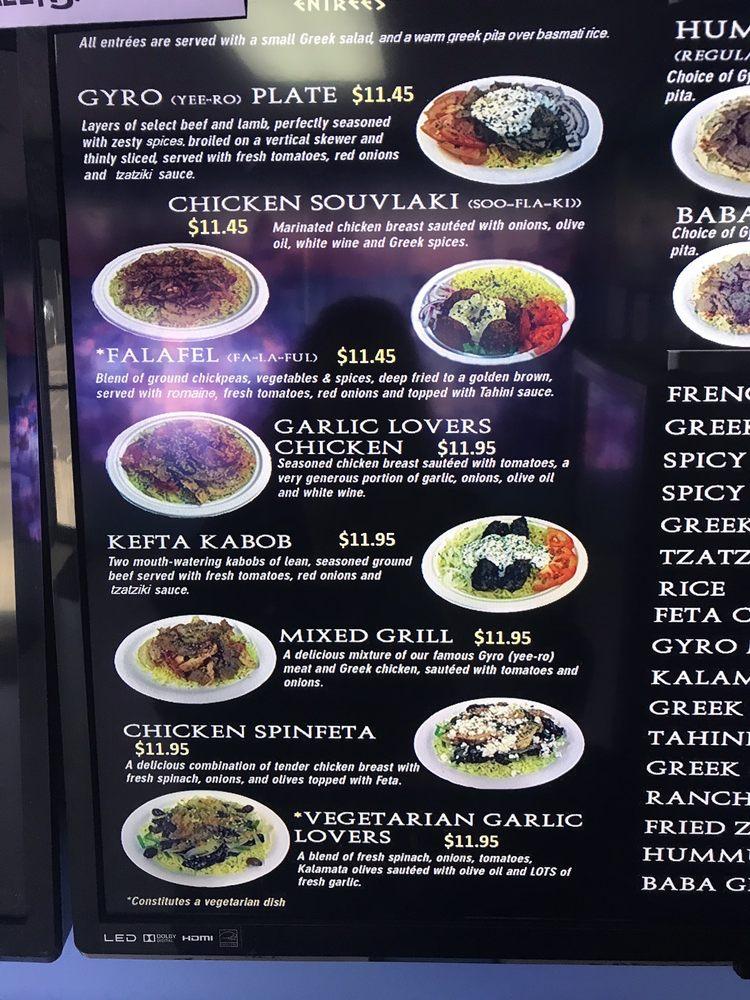 Menu at Greek Out Take-Out restaurant, Prescott Valley