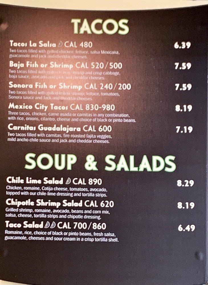 Menu at La Salsa restaurant, Los Angeles, 445 S Figueroa St Ste 104