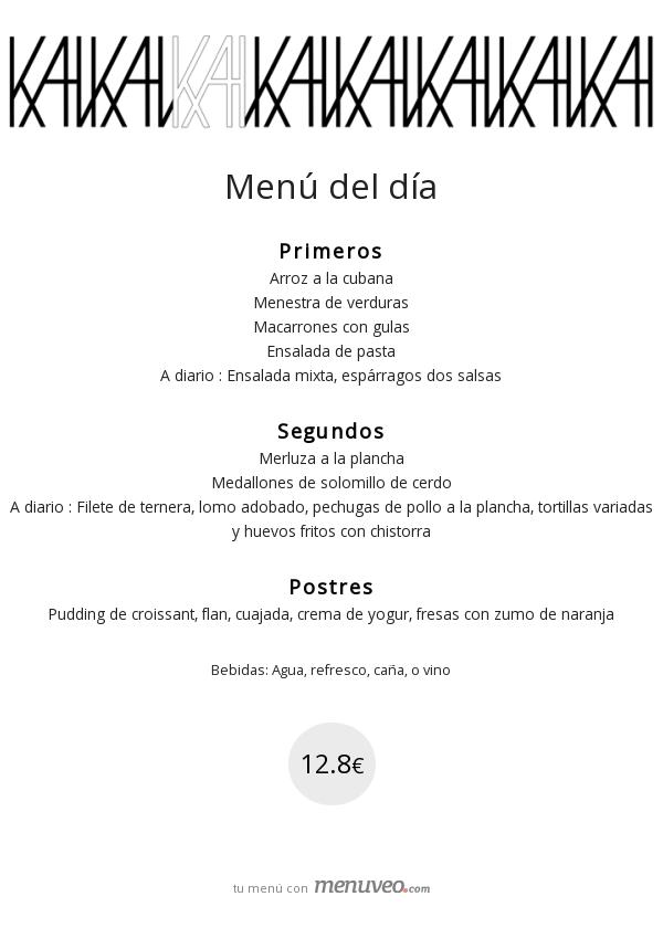 Carta de Café-bar Kai Bilbao, Bilbao