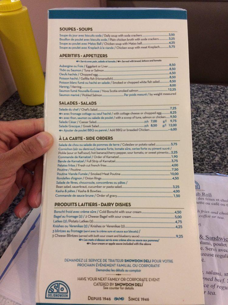 Menu at Basha (Snowdon) restaurant, Montréal