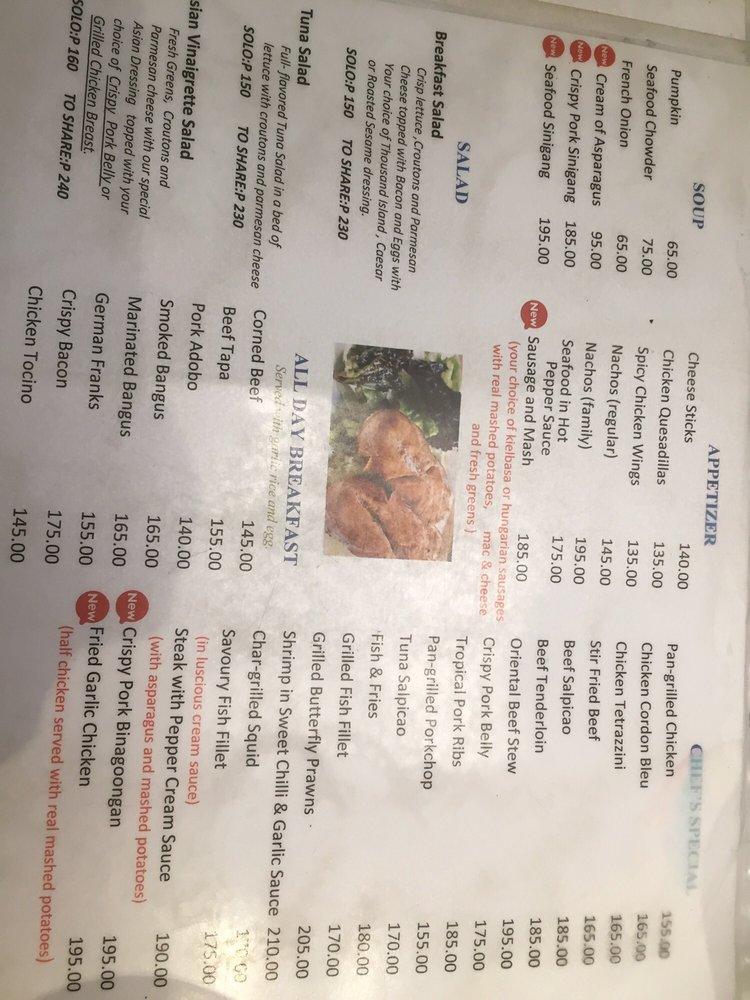 Menu at Qizia Cafe, Marikina, Katipunan Extension