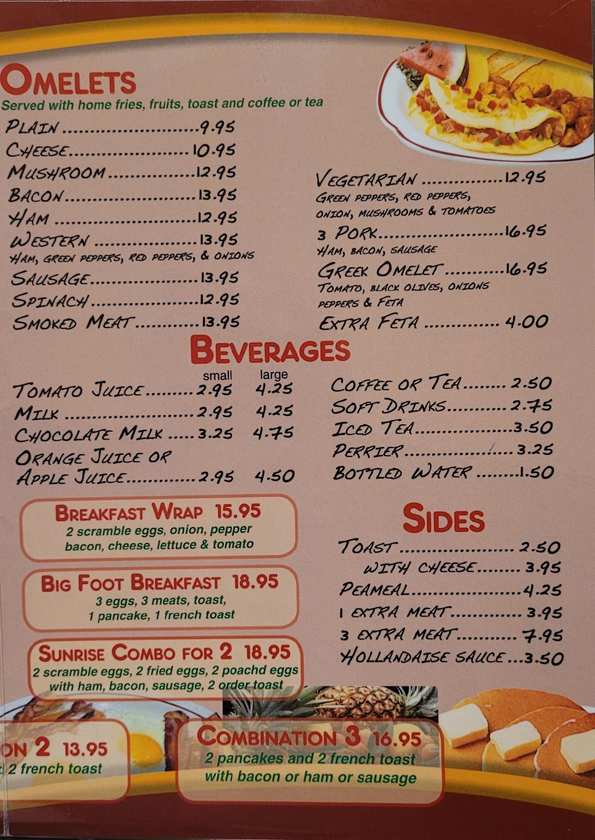 Menu at Chateau Brock Restaurant, Brockville