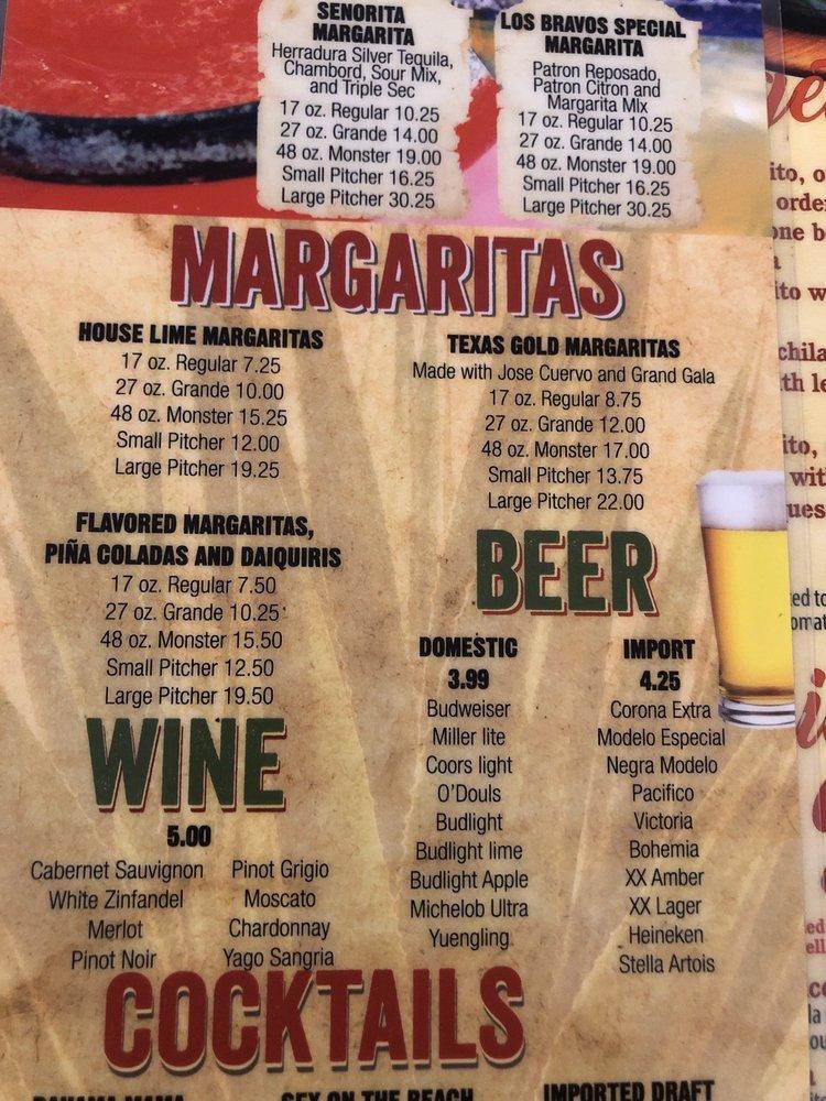 Menu at Los Bravos Mexican Restaurant, Conyers, Salem Rd SE #2097