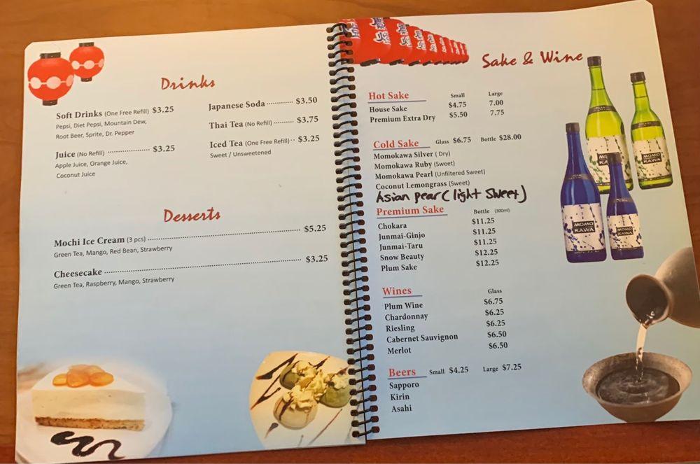 Menu at sora sushi (sushi channel) restaurant, Kelso