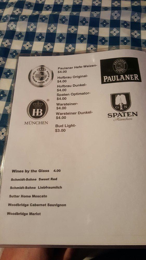 Menu at Little Germany restaurant, Fort Worth, Camp Bowie Blvd