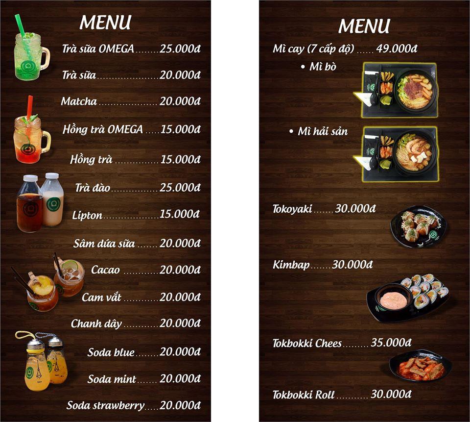 Menu at MỲ CAY OMEGA restaurant, Ho Chi Minh City
