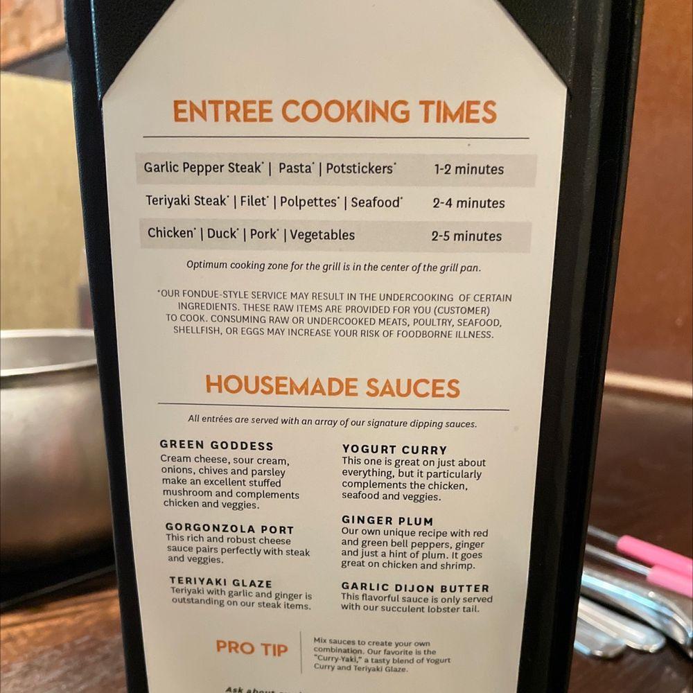 Carta del restaurante The Melting Pot, Boise, 200 N 6th St