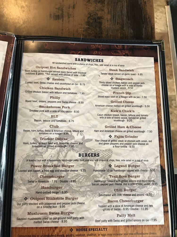 Menu at Outpost Café cafe, Lusk