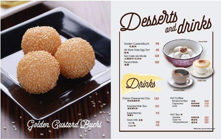 Menu at The Great Buddha Cafe, Manila