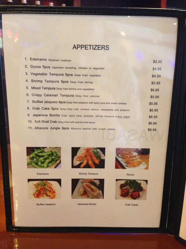 Menu at Wasabi East restaurant, Wichita, N Rock Rd #112