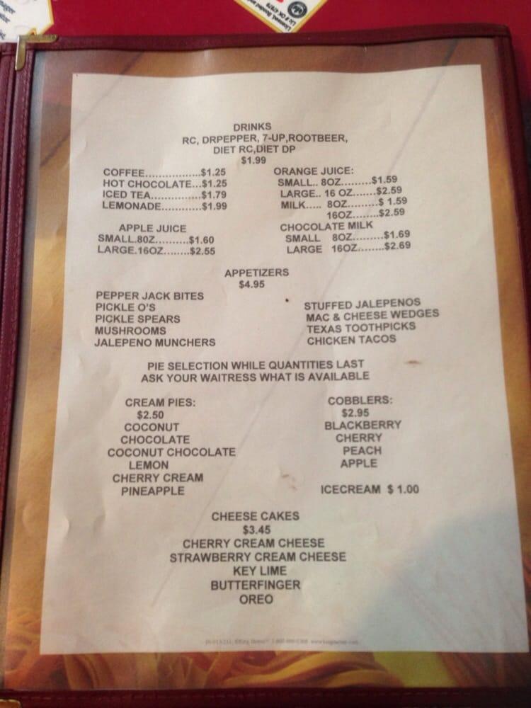 Menu at Ann's Country Kitchen restaurant, USA, OK-58