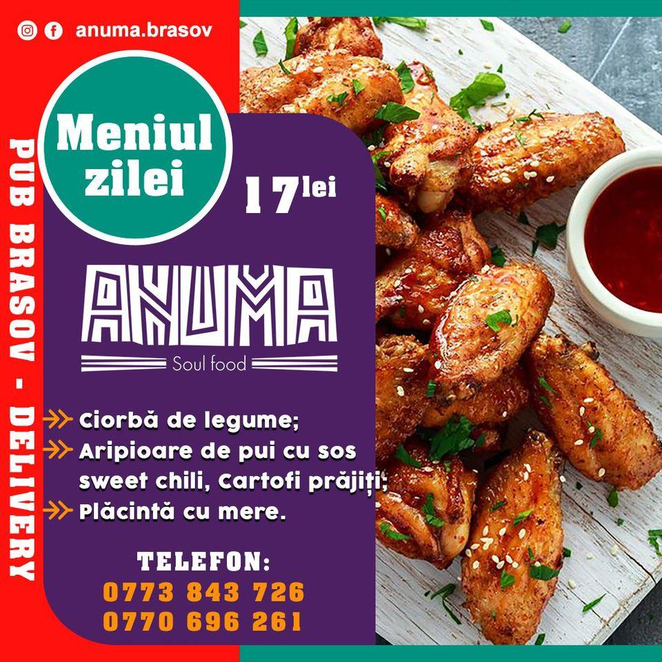 Menu at Anuma, Brașov