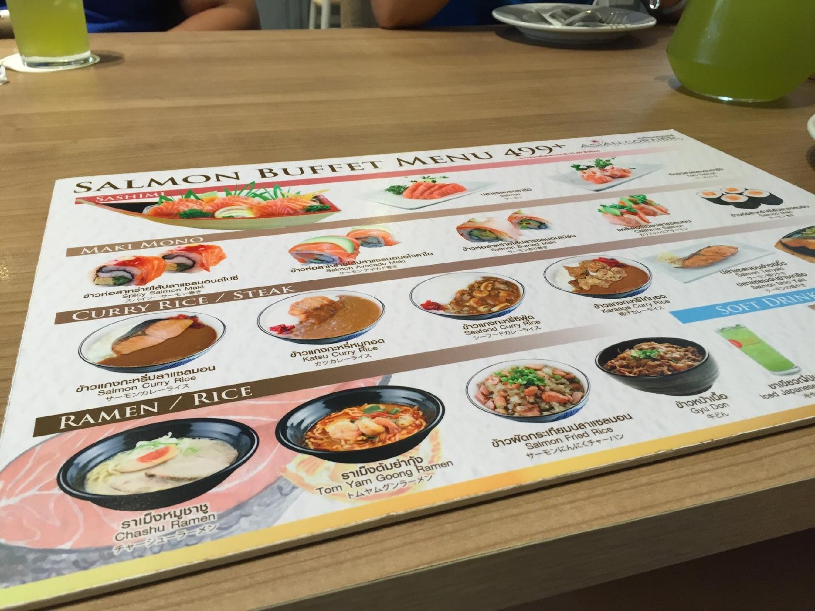 Menu at Asian Corner restaurant, Bangkok, The Crystal