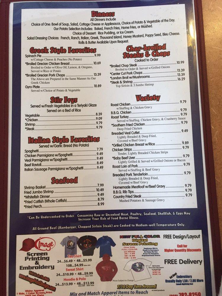 Menu at Broadway Cafe, Cassopolis