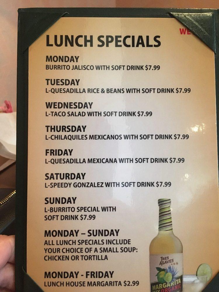 Menu at El Porton Mexican Restaurant, Little Rock, Ranch Dr