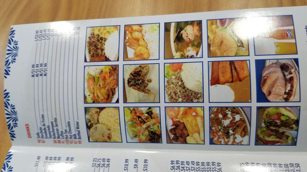 Menu at Las Pupusas restaurant, Las Vegas, S Las Vegas Blvd