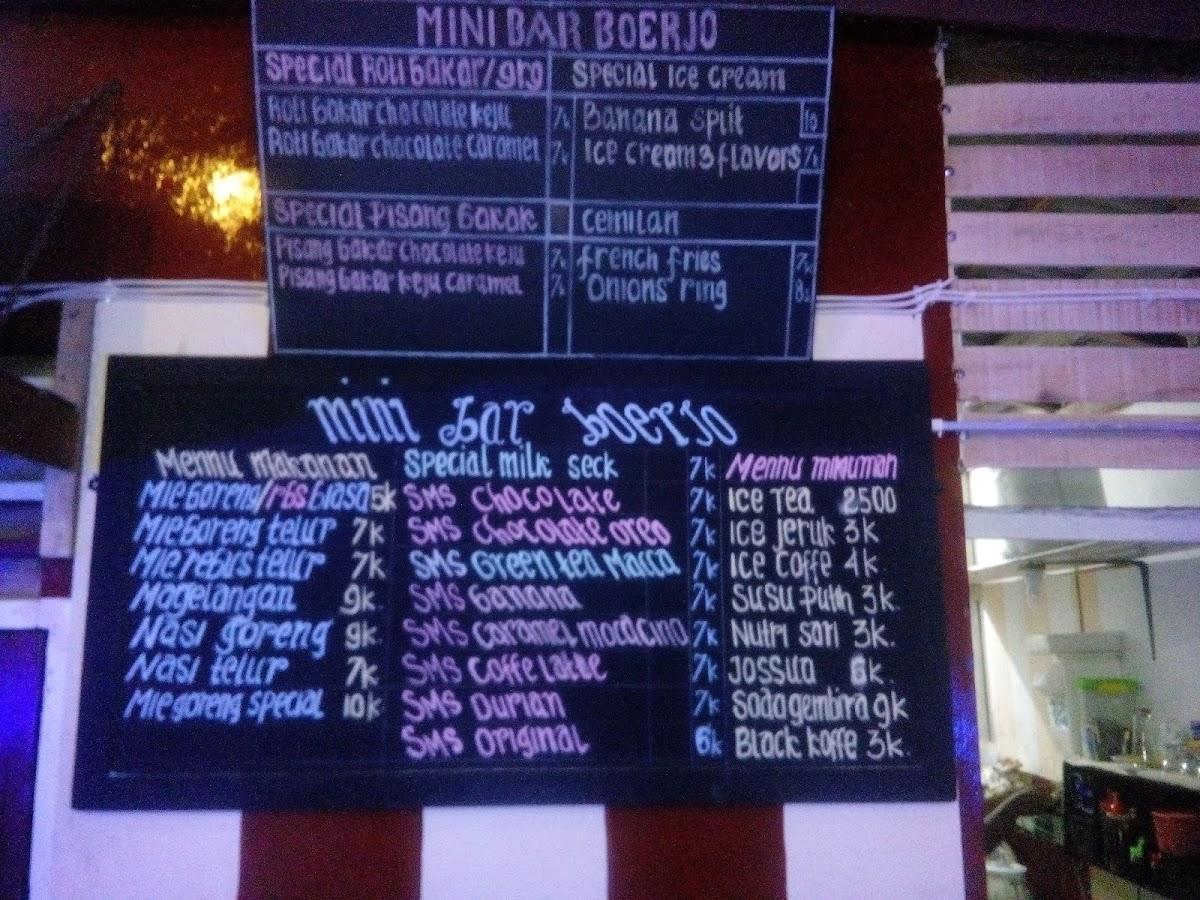 Menu At Mini Bar Boerjo Sariharjo Menu At Mini Bar Boerjo Sariharjo
