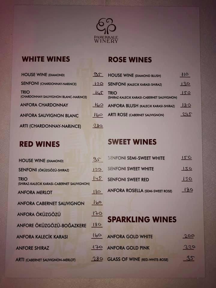 Menu at Mr. Cook, Marmaris