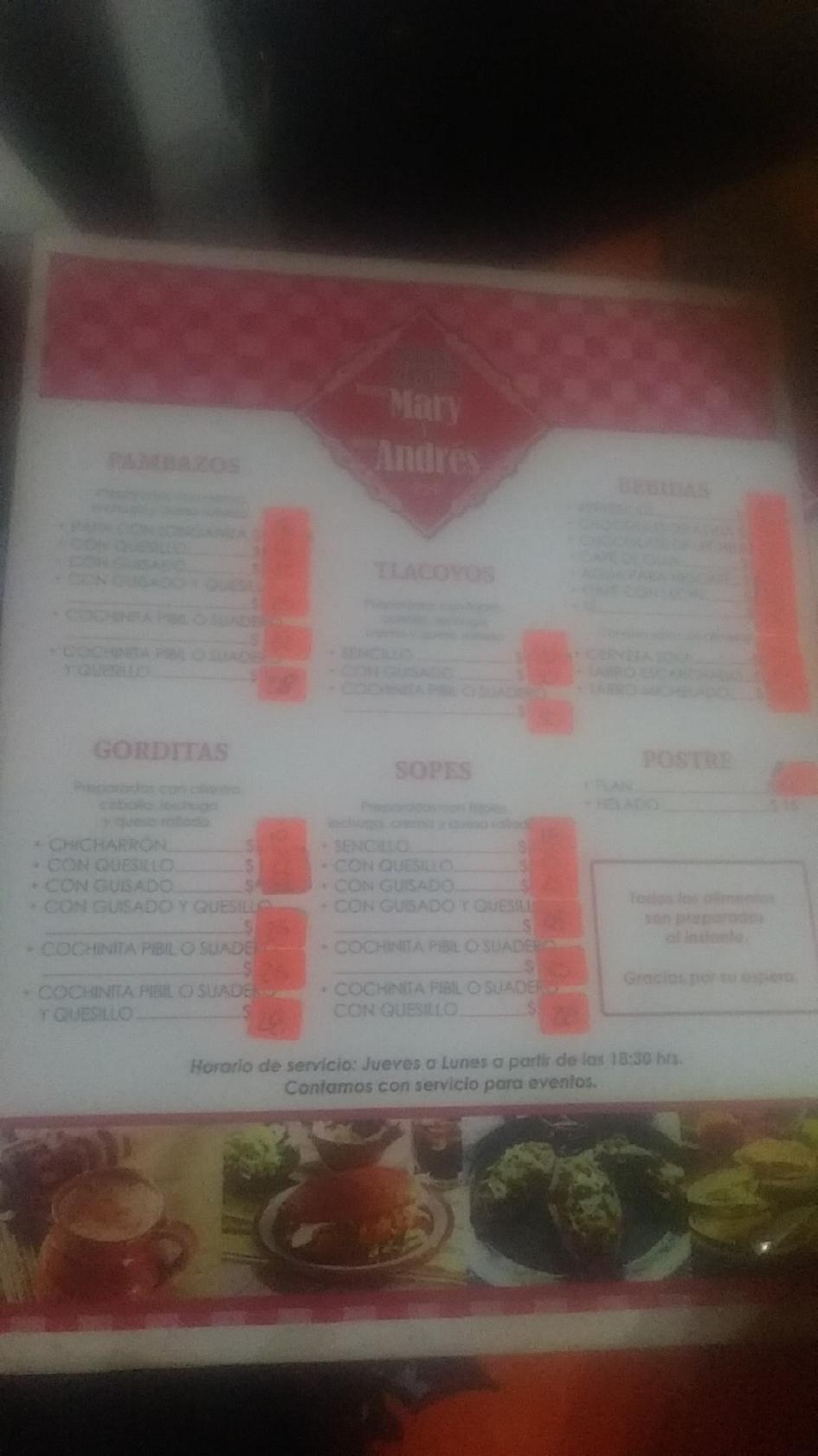 Menu at Pozoleria Doña Mary y Don Andrés restaurant, Ciudad ...